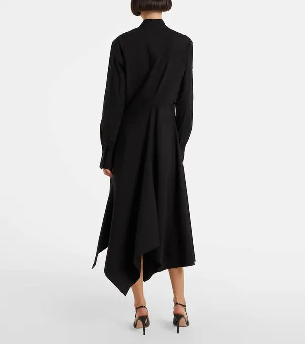 FERRAGAMO Cotton-blend Jersey Midi Shirt Dress