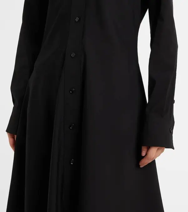 FERRAGAMO Cotton-blend Jersey Midi Shirt Dress