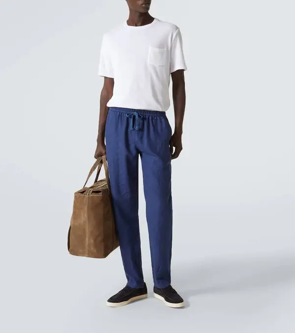 Fedeli Linen Straight Trousers