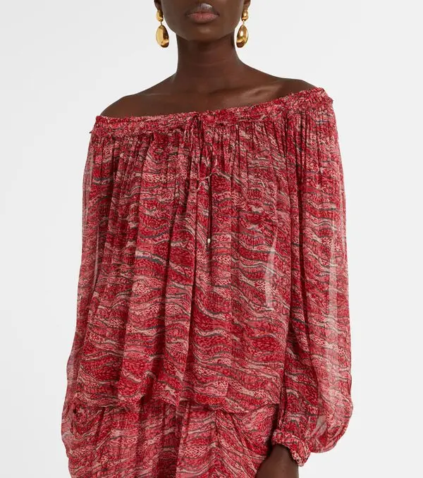 MARANT ETOILE Vutti Chiffon Blouse - Red