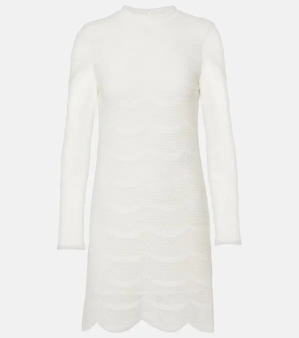 TOM FORD Knitted Scalloped Mini Dress - White