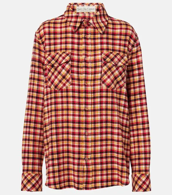 GOD'S TRUE CASHMERE Time Plaid Cashmere Shirt