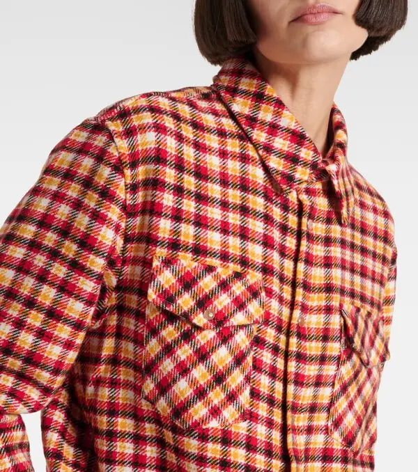 GOD'S TRUE CASHMERE Time Plaid Cashmere Shirt