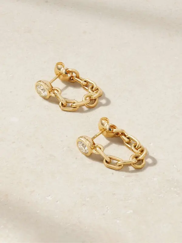 UNIFORM OBJECT Chain Diamond Earrings