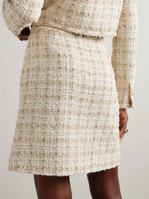 Versace Cotton-blend Tweed Mini Skirt - Neutrals