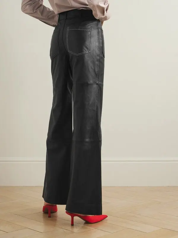 Victoria Beckham Alina Leather Flared Pants