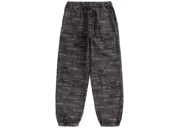 Supreme Dimensions Logo Denim Pants - Black