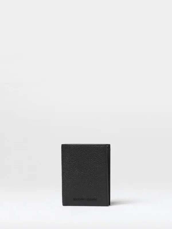 Emporio Armani Pebbled Leather Bifold Wallet With Tone-on-tone Logo