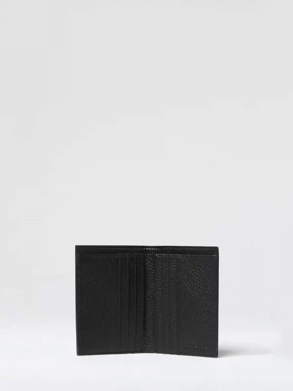 Emporio Armani Pebbled Leather Bifold Wallet With Tone-on-tone Logo
