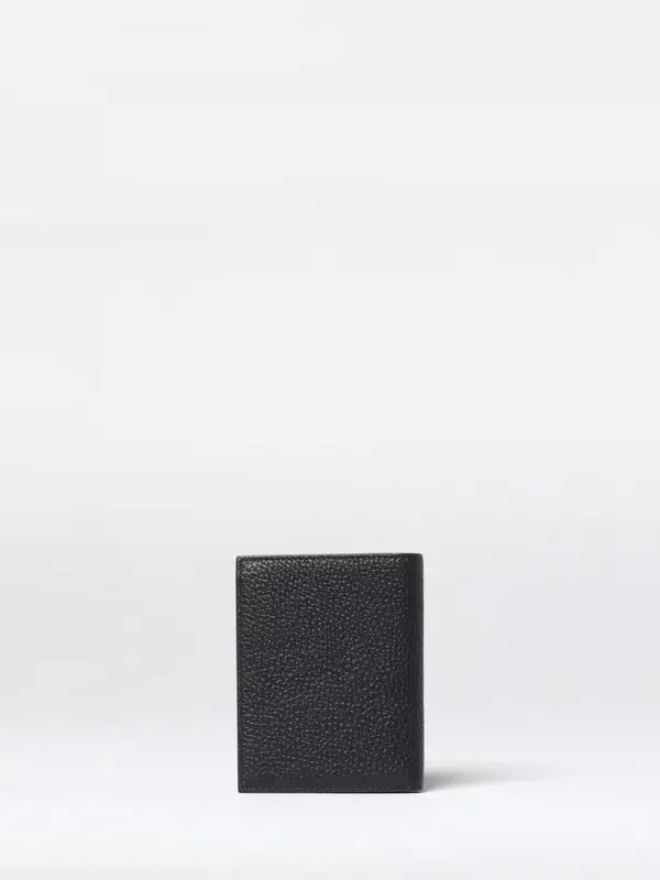 Emporio Armani Pebbled Leather Bifold Wallet With Tone-on-tone Logo