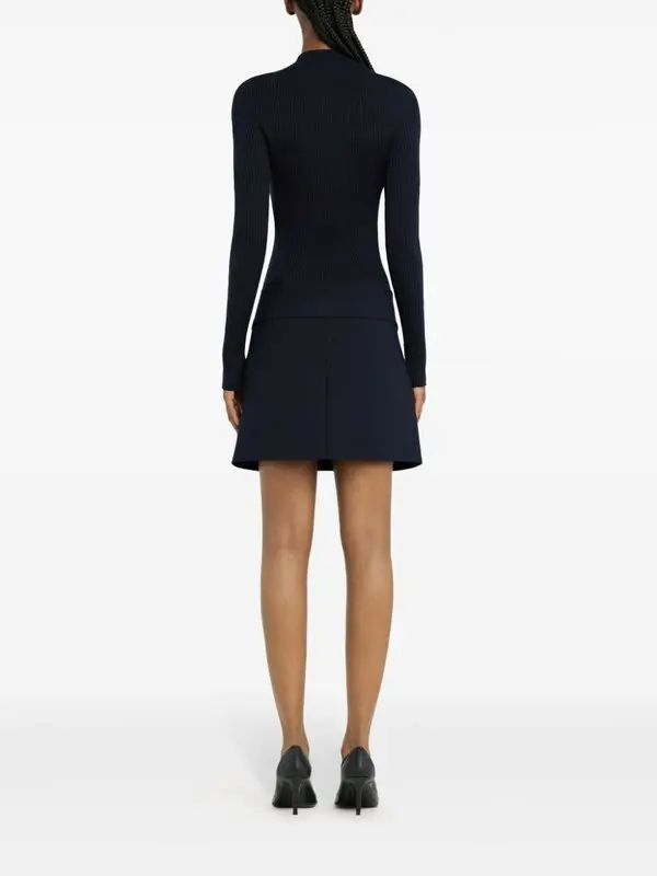 COURREGES Ribbed Mock-neck Jumper - Blue