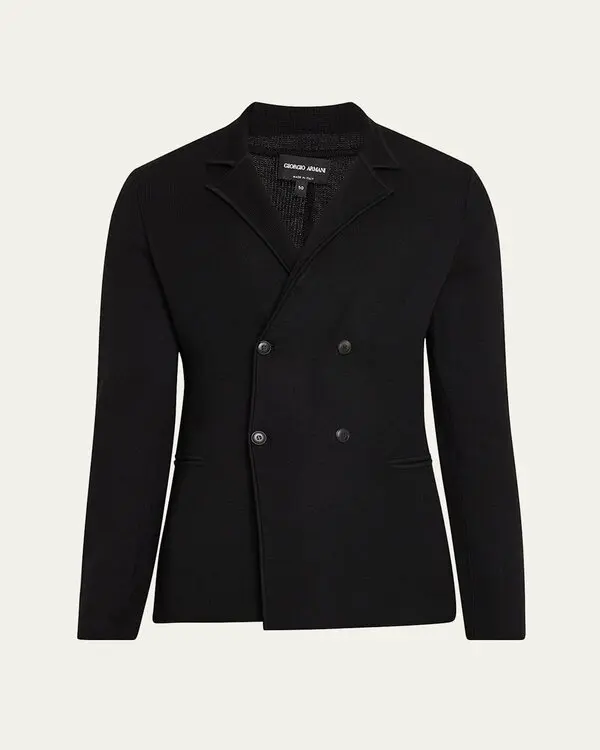 Giorgio Armani Wool-cashmere Rib Stitch Blazer