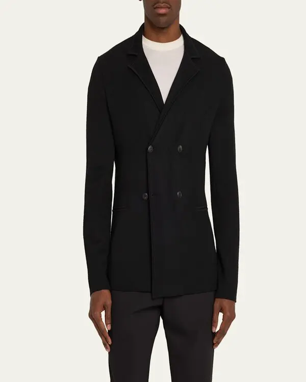 Giorgio Armani Wool-cashmere Rib Stitch Blazer