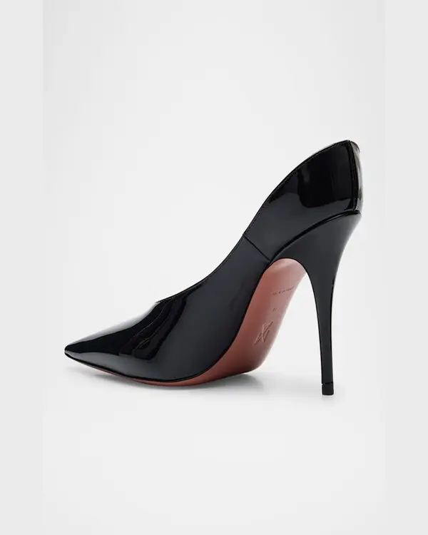 Amina Muaddi Anok Patent Leather Mule Pumps