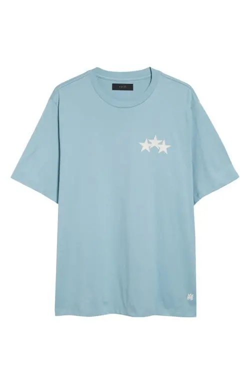 Amiri 3-star Appliqué Cotton T-shirt - Ocean Sky