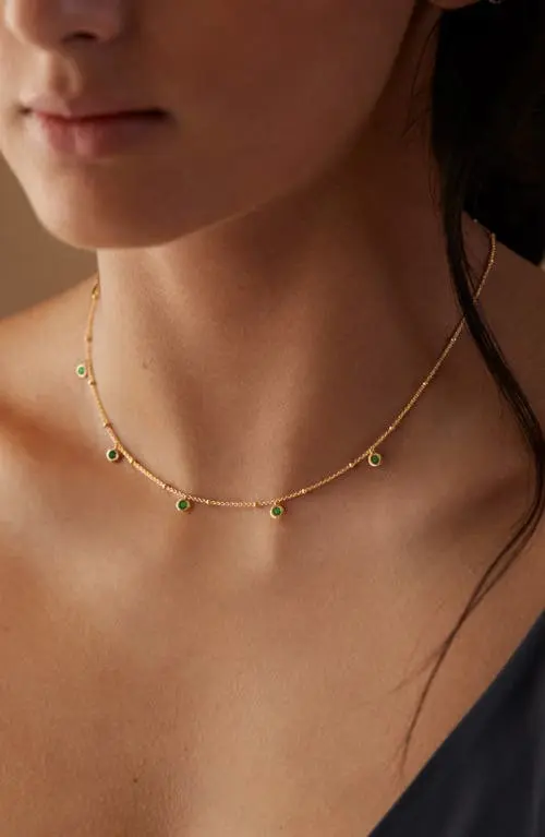 Monica Vinader Mini Green Onyx Choker Necklace - Yellow Gold