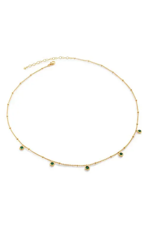 Monica Vinader Mini Green Onyx Choker Necklace - Yellow Gold
