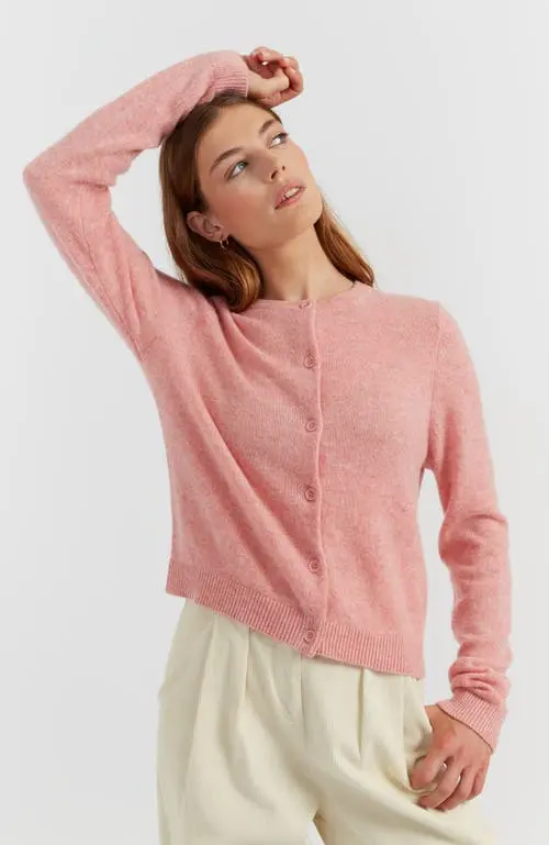 Chinti & Parker Cloud Cashmere Open Cardigan - Pink Marl