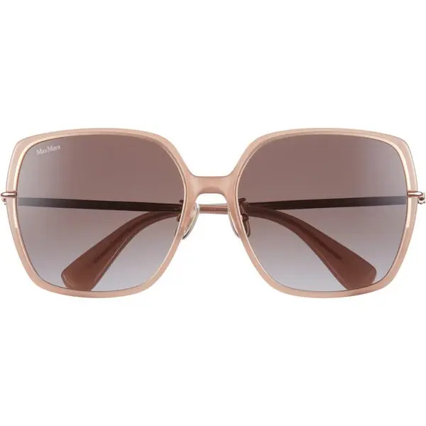 MAX MARA ACCESSORIES Gradient Square Sunglasses - Beige/gold