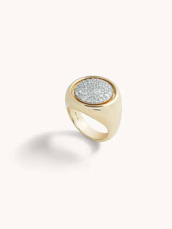 LUCY DELIUS Smartie Ring 14kt Yellow Gold White Diamonds - 14kt Yellow Gold,white Diamonds