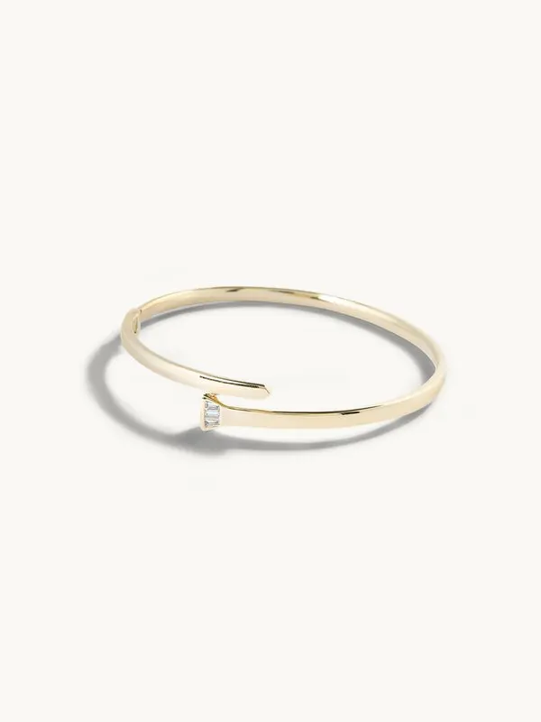 LUCY DELIUS JEWELLERY The Lucky One Gold And Diamond Bangle - 14kt Yellow Gold,white Diamonds