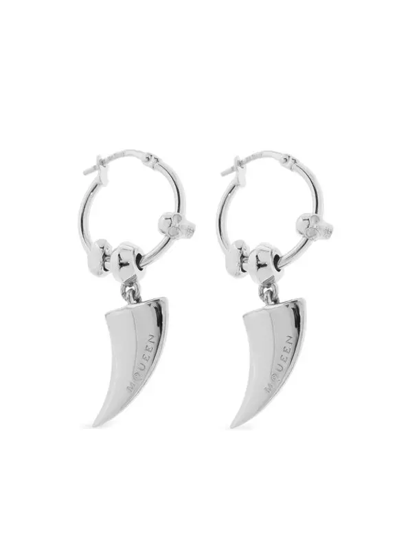Alexander McQueen Tiger Claw Dangle Earrings - Silver
