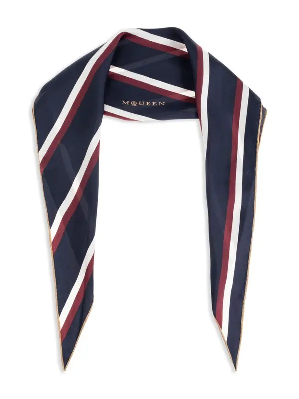 Alexander McQueen College Stripe Scarf - Blue
