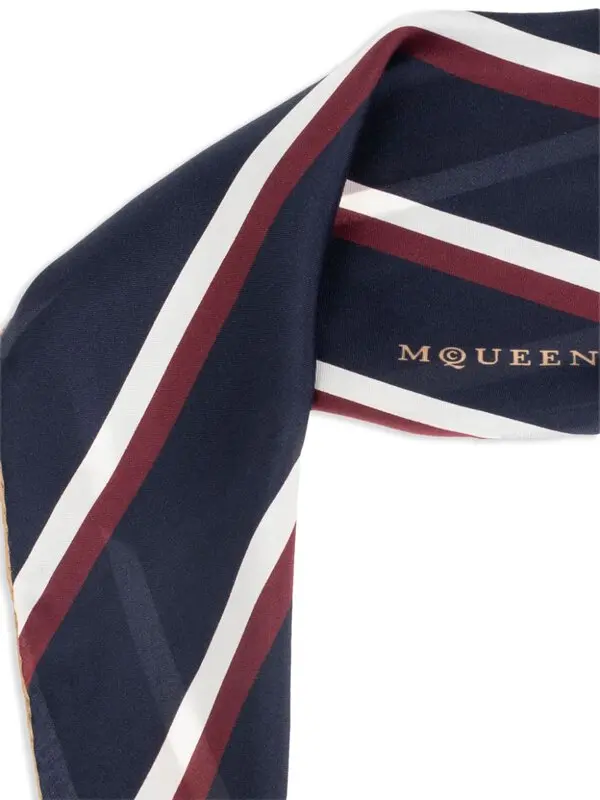 Alexander McQueen College Stripe Scarf - Blue
