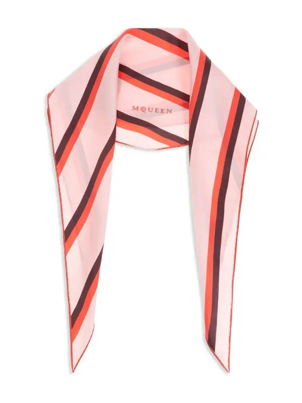 Alexander McQueen College Stripe Scarf - Pink