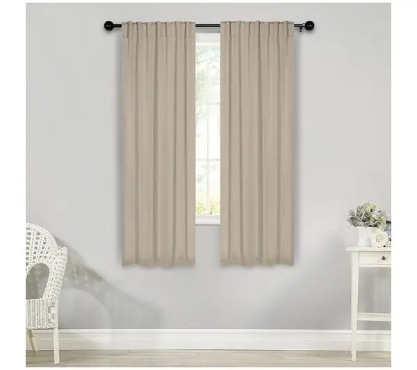 SUPERIOR Solid Room Darkening Blackout Curtains Back Tab 26x63 - One-color