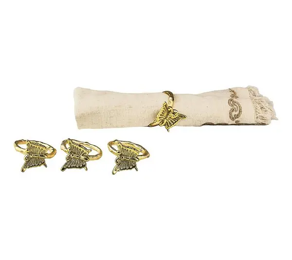 GODINGER Butterfly Napkin Ring Set