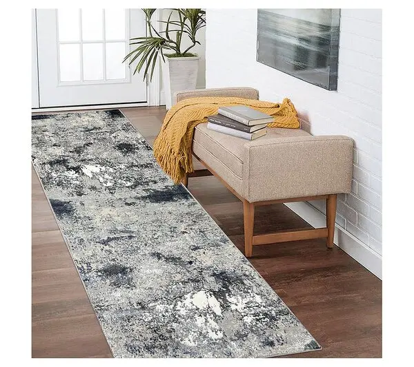 OX BAY TRADING CO. Ox Bay Abstract Modern Plush Performance Indoor 2'6' X 8' Rug - One-color