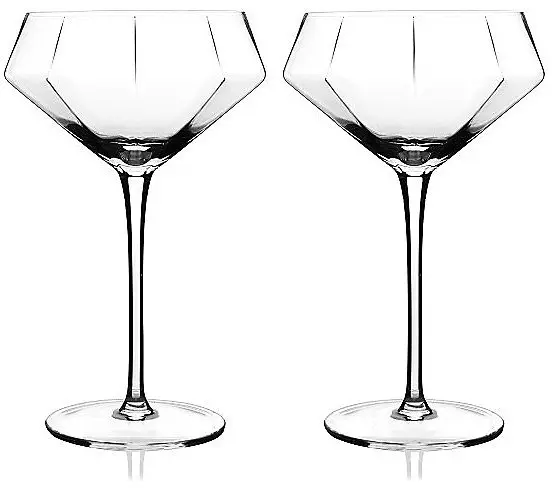 VISKI Seneca Crystal Diamond Martini Glasses