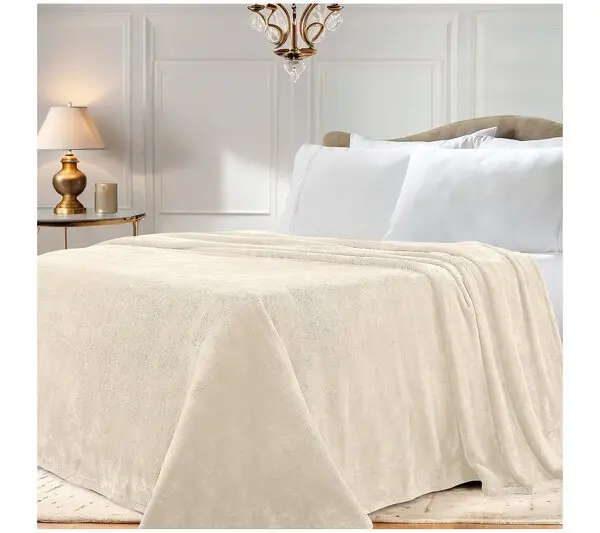 SUPERIOR Solid Fleece Plush Medium Weight Fluff Y Soft Blanket - One-color