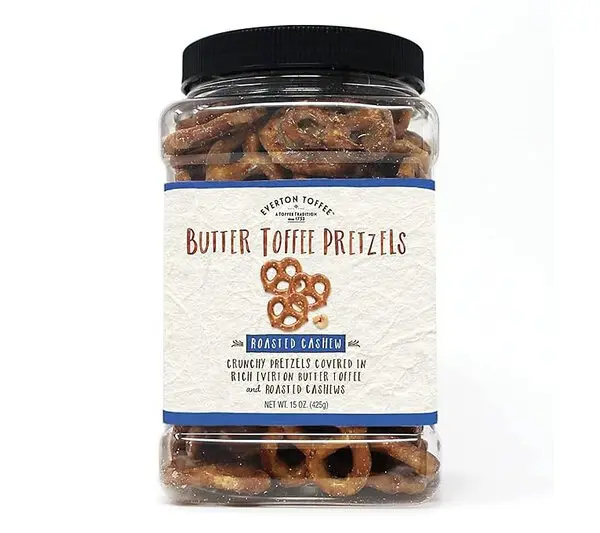 EVERTON TOFFEE 15oz Jar Of Cashew Butter Toffee Pretzels - One-color