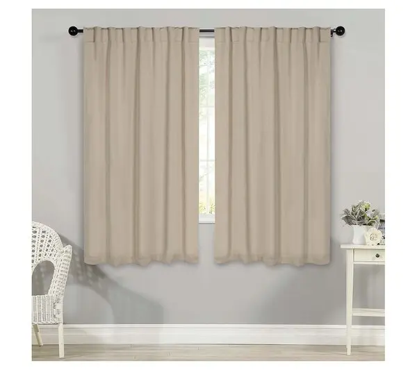 SUPERIOR Solid Room Darkening Curtains & Back T Abs Set, 42x63 - One-color