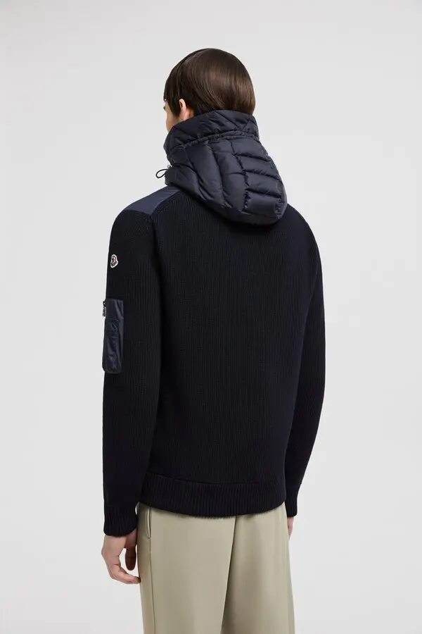 Moncler Padded Wool Hoodie - Blue | Editorialist