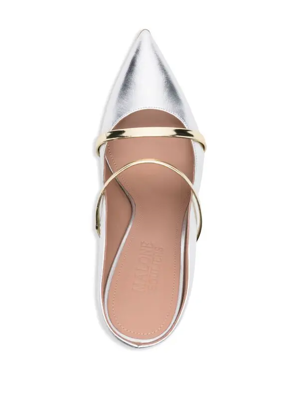 MALONE SOULIERS 100mm Maureen Mules - Silver