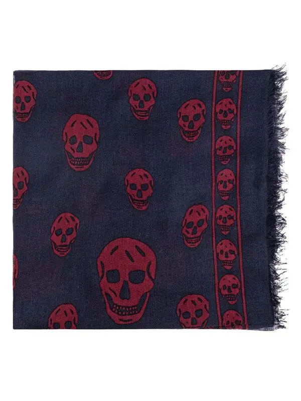 Alexander McQueen Skull-print Scarf - Blue