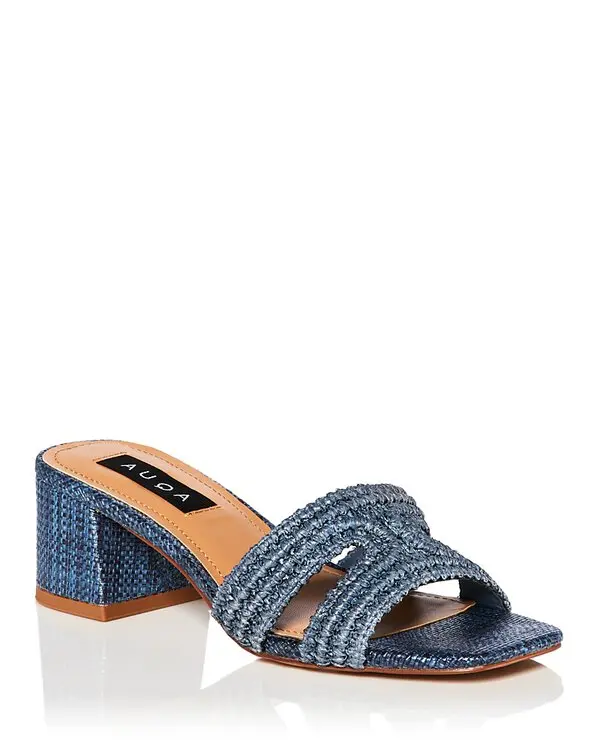 Aqua Calli Raffia Sandals - Blue