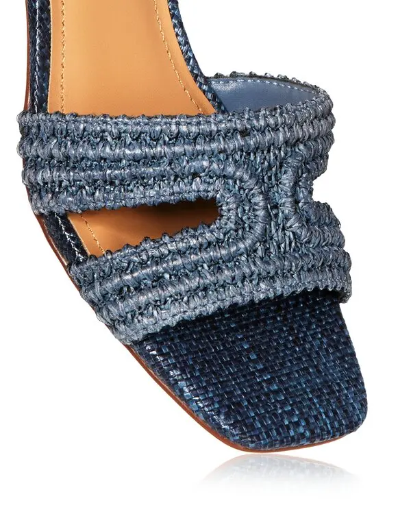 Aqua Calli Raffia Sandals - Blue