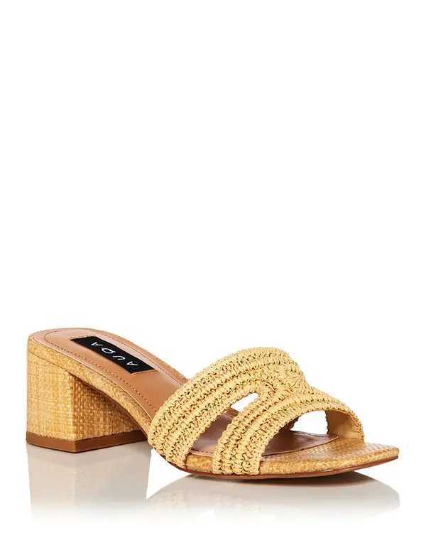 Aqua Calli Raffia Sandals - Natural Raffia