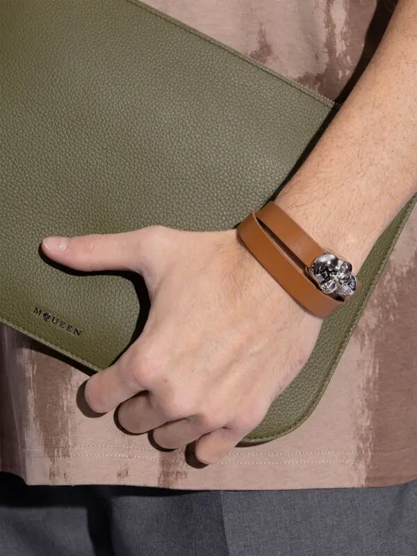Alexander McQueen Skull Appliqué Bracelet - Silver