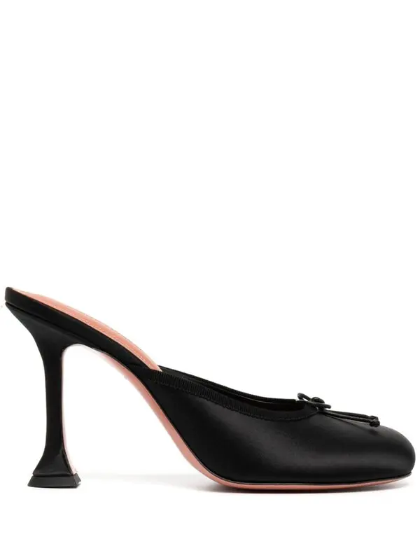 Amina Muaddi 95mm Lila Mules - Black