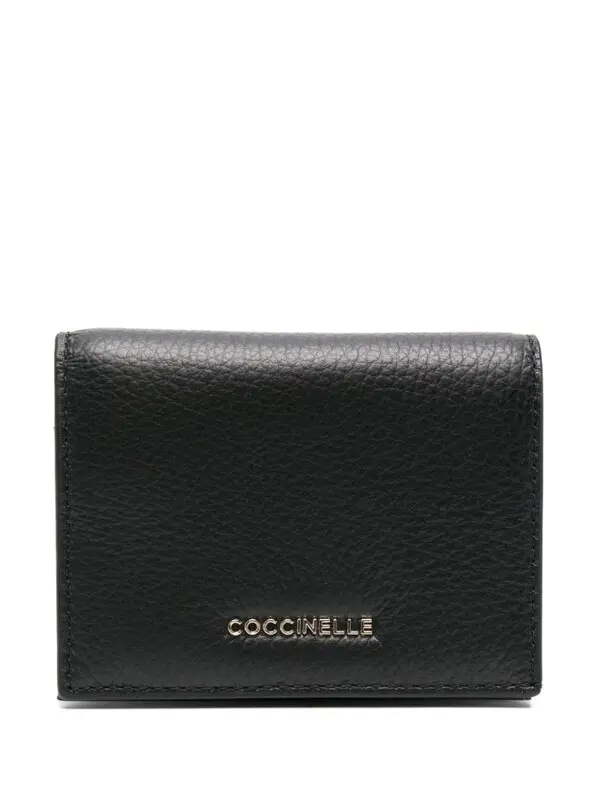 COCCINELLE Small Metallic Soft Wallet - Black