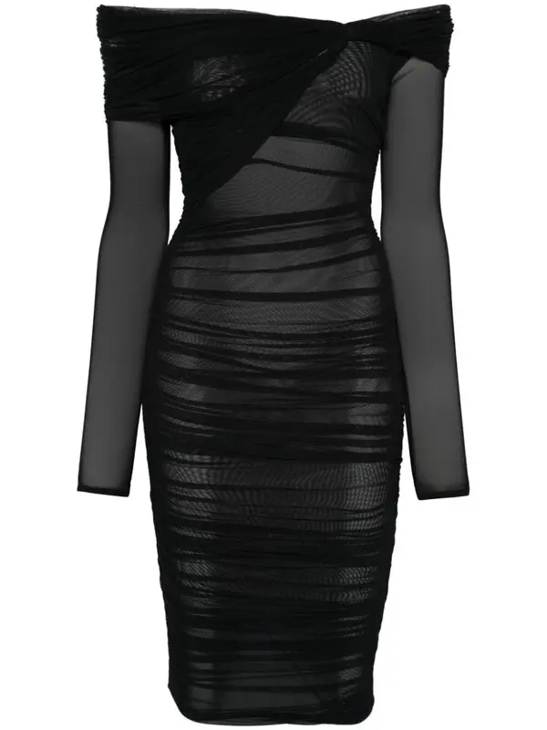 MUGLER Off-shoulder Mini Dress