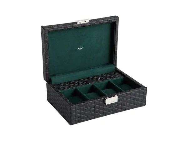 Kith Kithmas Monogram Saffiano Leather Watch Box - Black
