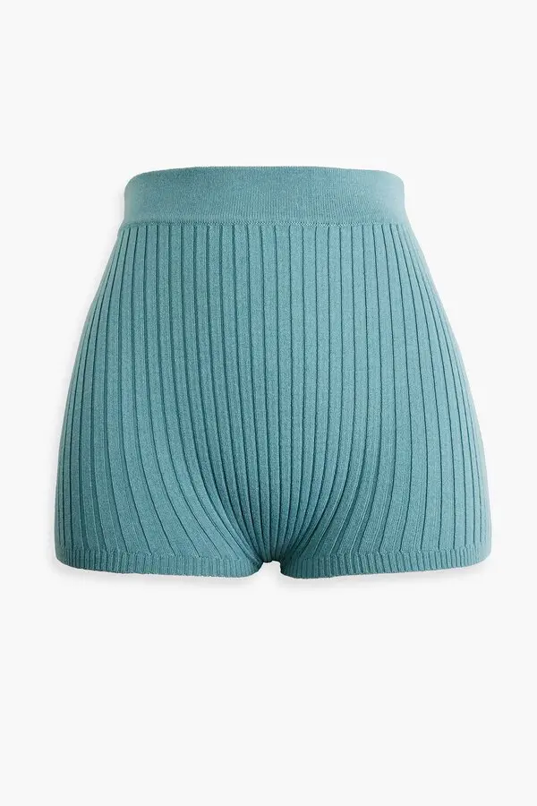 Live The Process Ribbed Jersey Shorts - Turquoise