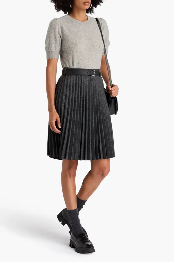 FRAME Pointelle-knit Cashmere Sweater - Light Gray