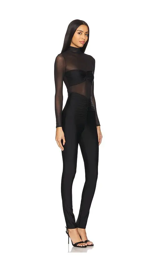 SEROYA X Brietta Bandeau Mesh Catsuit - Black